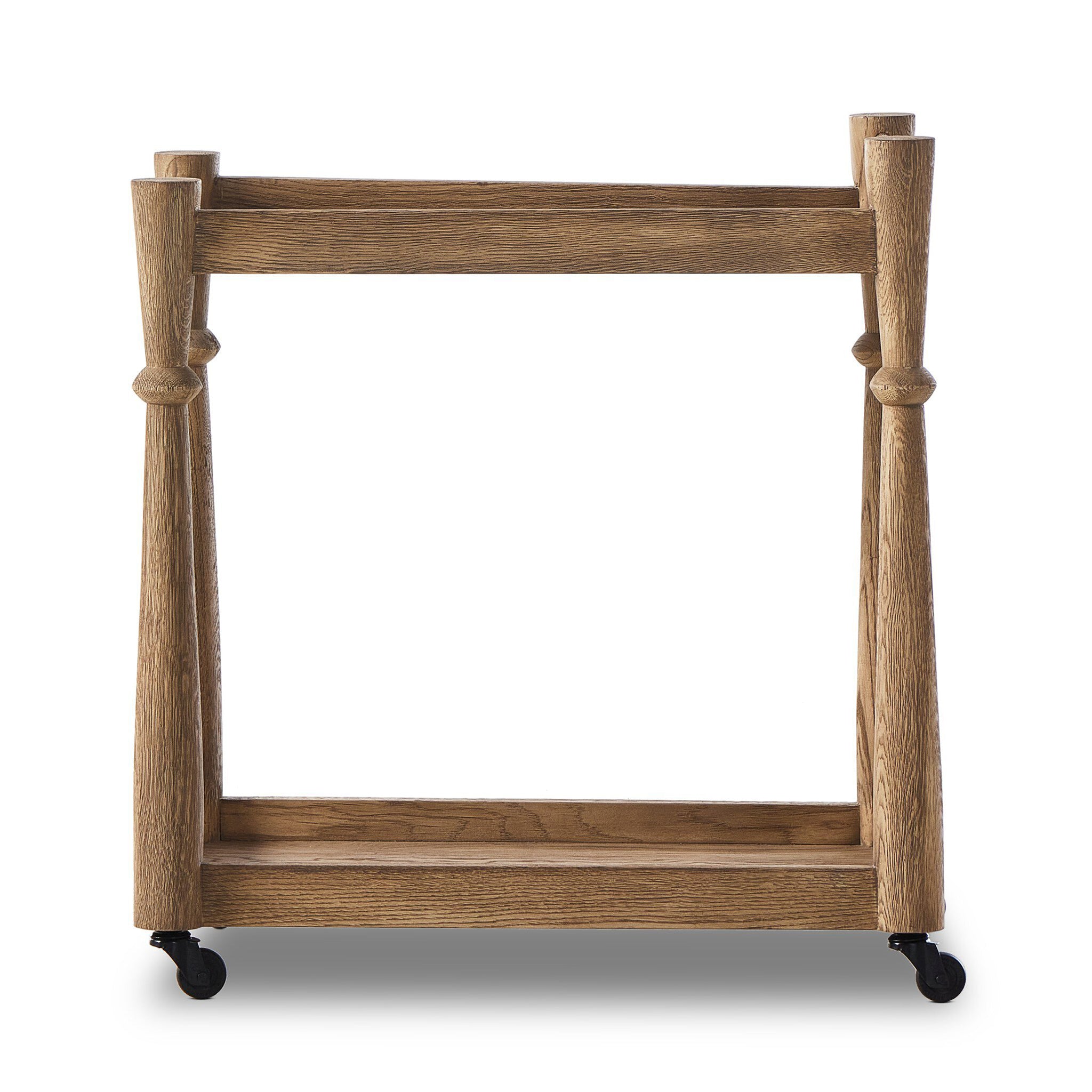 Alina Bar Cart in Light Wash Solid Oak – Hammertown